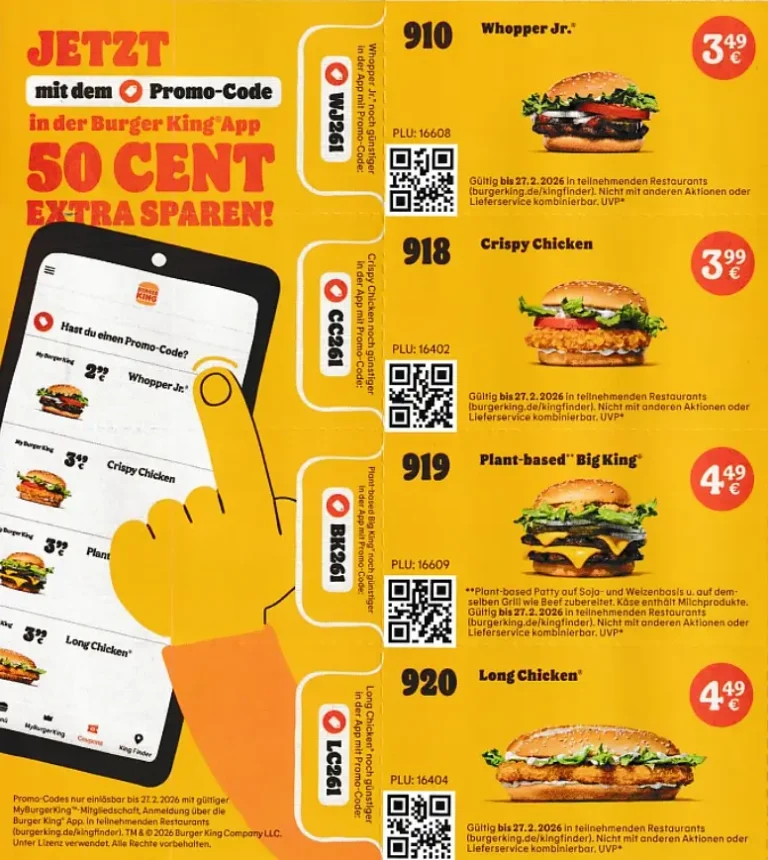 Burger King Promo Codes | ️ für 2026 gültig